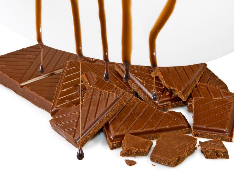 Dripping Liquid Chocolate on Chocolate Stock Photo - Image of candy ...
