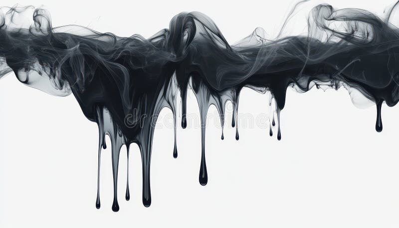 Liquid Smoke Drips Frozen in a Futuristic 3D Texture on a Transparent ...