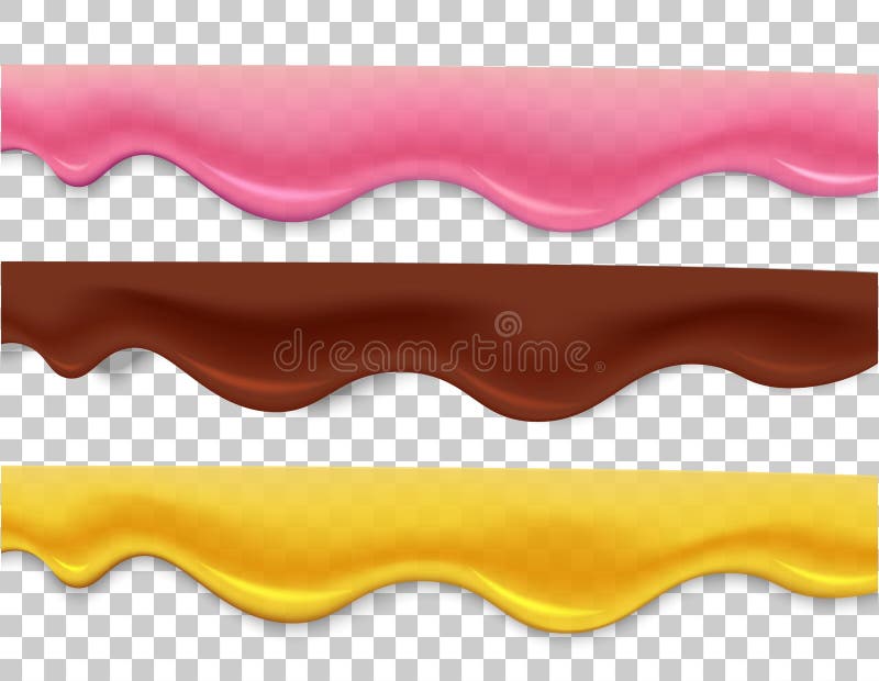 Dripping Melted Chocolate Caramel Borders. Glossy Liquid Jam Stock ...