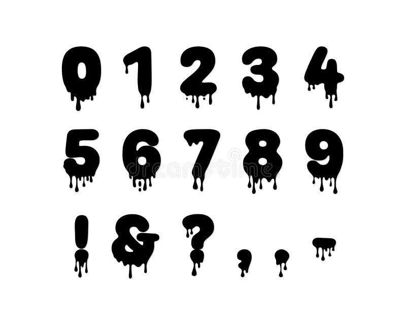 Blood Dripping Numbers Stock Illustrations – 11 Blood Dripping Numbers ...