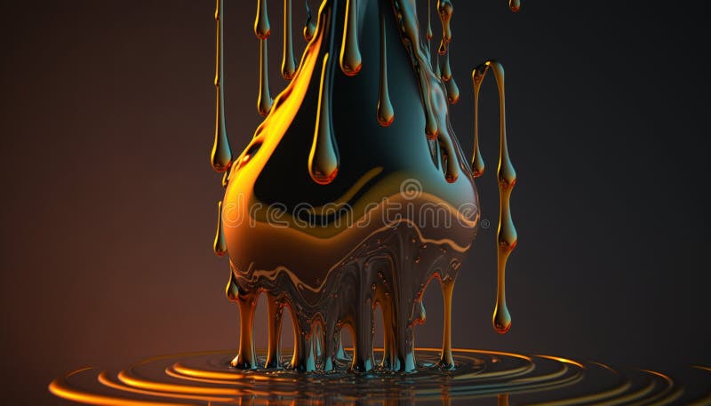 Dripping oil Ai generative stock illustration. Illustration of honey ...