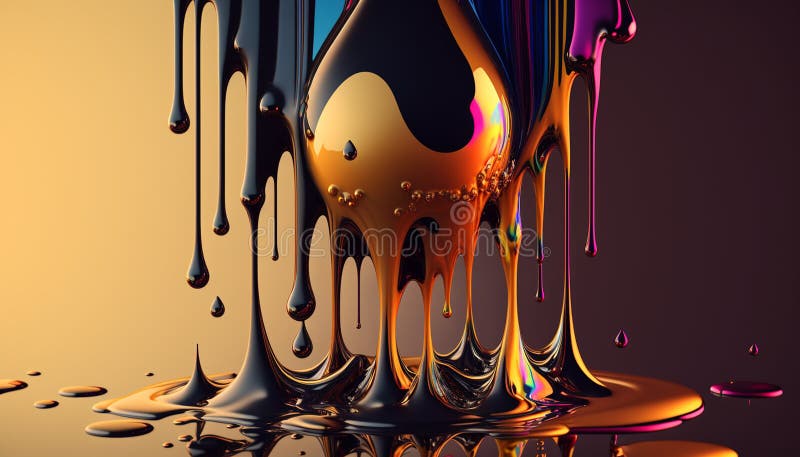Dripping oil Ai generative stock illustration. Illustration of closeup ...
