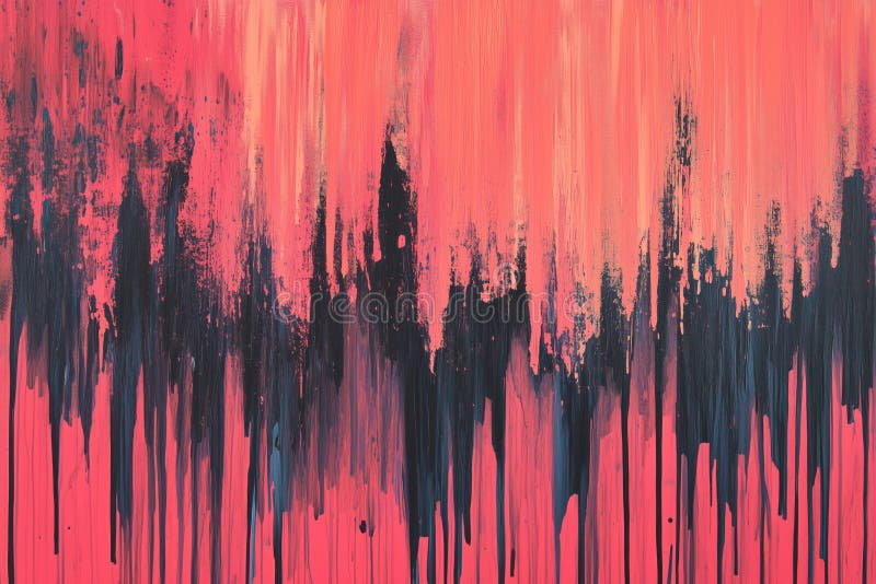 Dripping Paint Creating Abstract Pink and Black Pattern Stock Photo ...
