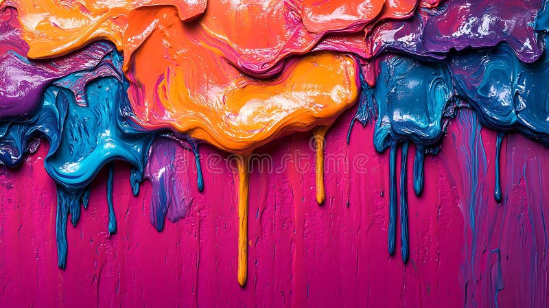 Dripping Paint Creating Unique Textures and Vibrant Patterns Stock ...