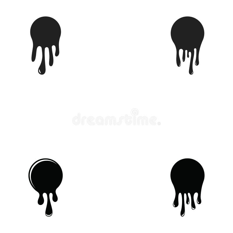 Dripping Paint Icon Logo. Current Liquid. Paint Flows. Melted Circle ...