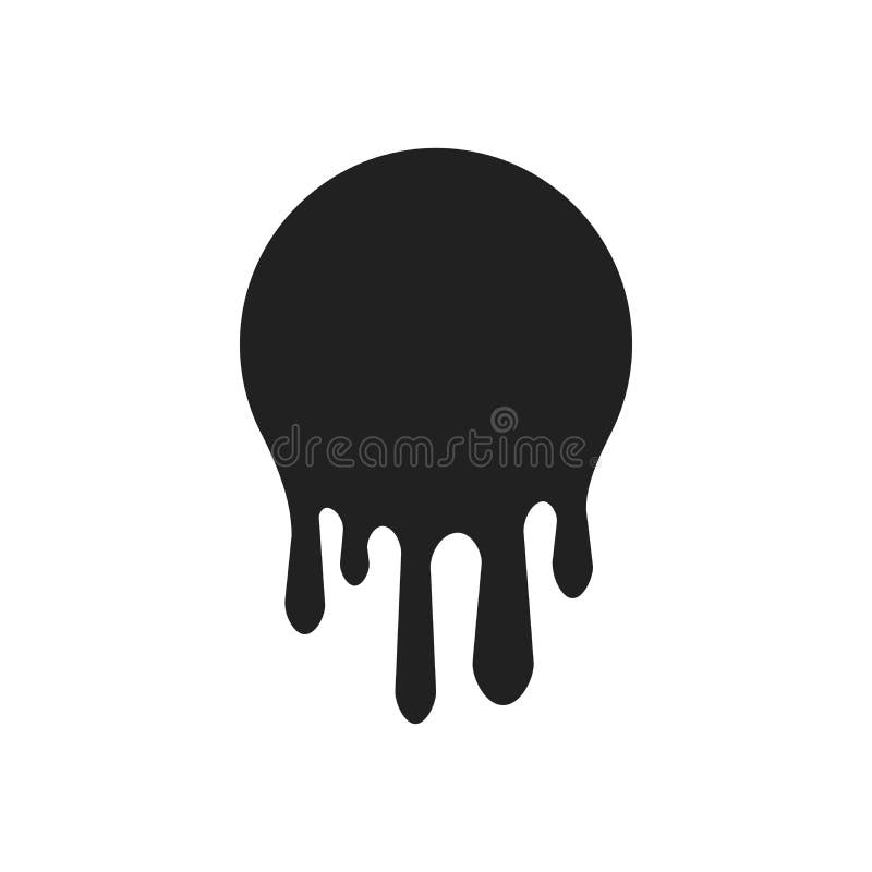 Dripping Paint Icon Set. Current Liquid. Paint Flows. Melted Circle ...
