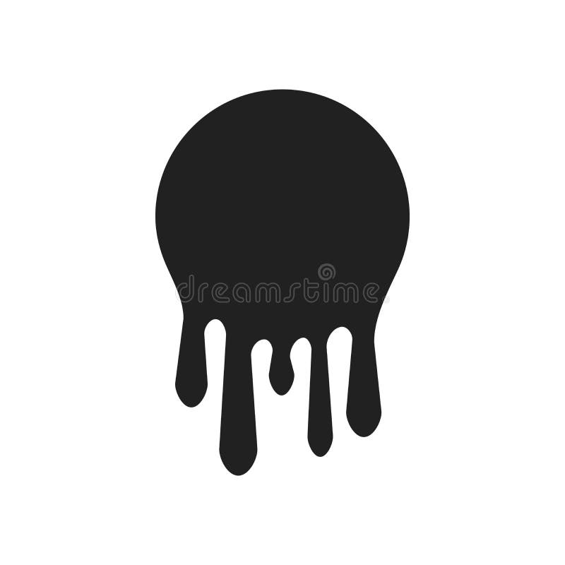 Dripping Paint Icon Set. Current Liquid. Paint Flows. Melted Circle ...