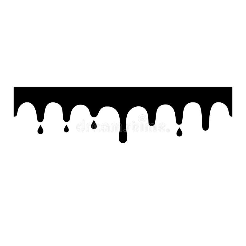 Dripping Paint Silhouette Border, Representing Creativity and Fluid ...