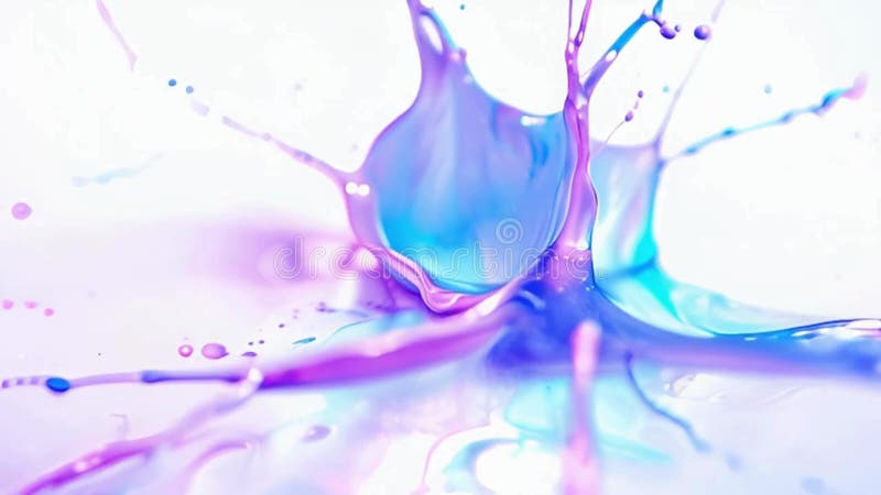 Dripping Paint Splashes Expanding on a White Background Stock Video ...