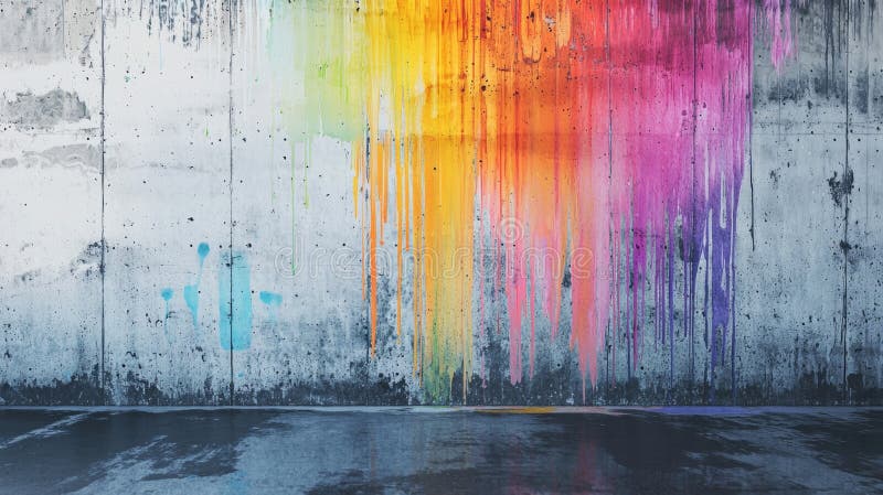 Dripping Colors Creating Abstract Art Concrete Wall Stock Photos - Free ...