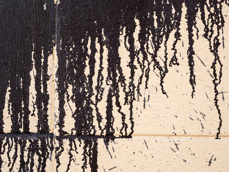 Dripping paint at an wall. stock image. Image of decayed - 95516321