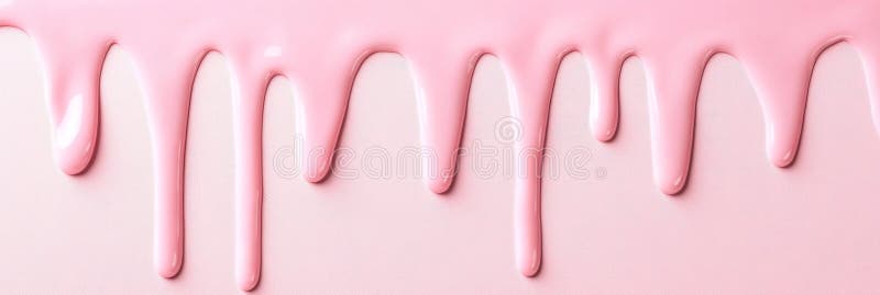 Dripping Pastel Pink or Cream Paint on a White Background Stock Image ...