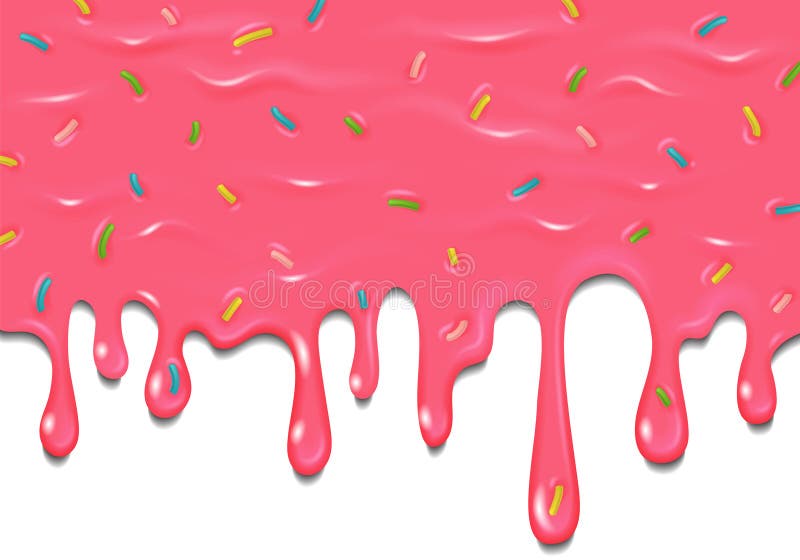 Dripping Pink Donut Glaze. Sweet Icing Horizontal Border Stock Vector ...