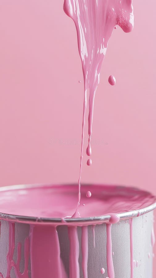 Dripping Pink Paint Against a Soft Background Stock Image - Image of ...