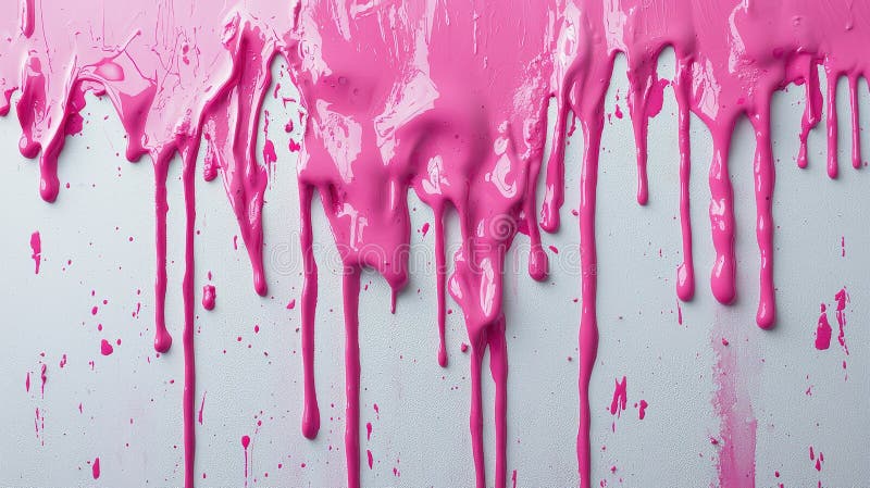 Dripping Pink Paint on White Surface, Abstract Close-up Stock Photo ...