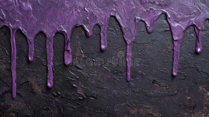 Dripping Purple Paint on Dark Textured Surface Stock Illustration ...