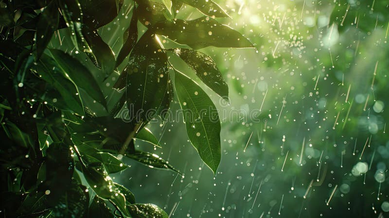 Dripping Rain Close-up. Selective Focus Stock Illustration ...