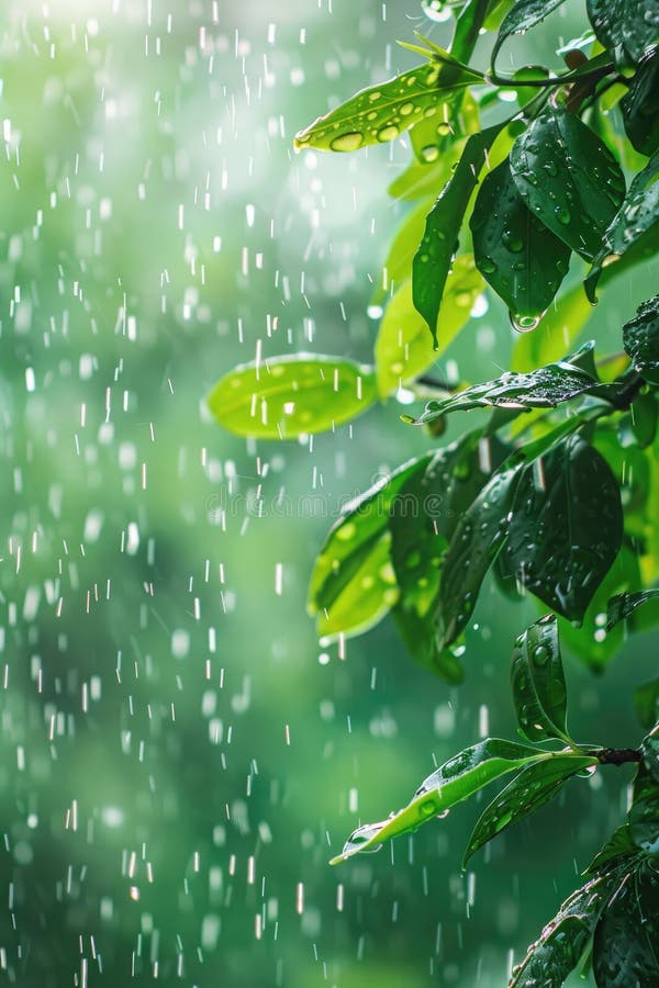 Dripping Rain Close-up. Selective Focus Stock Illustration ...