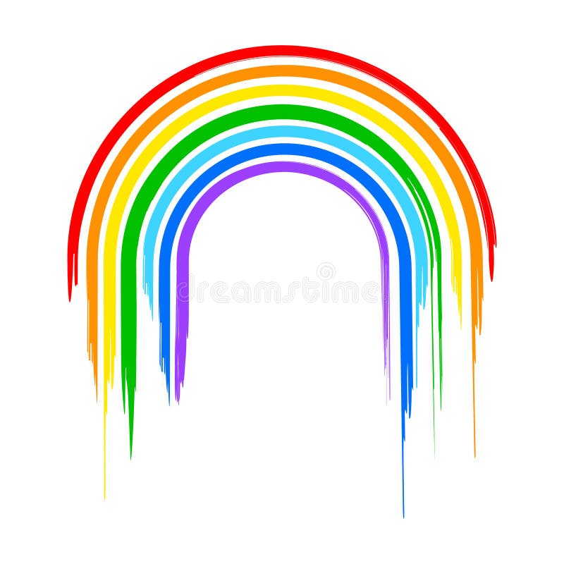 Dripping Rainbow Arch. Colorful Gradient Lines. Abstract Vector ...