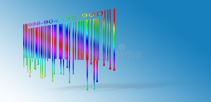 Dripping Rainbow Bar code stock illustration. Illustration of ...