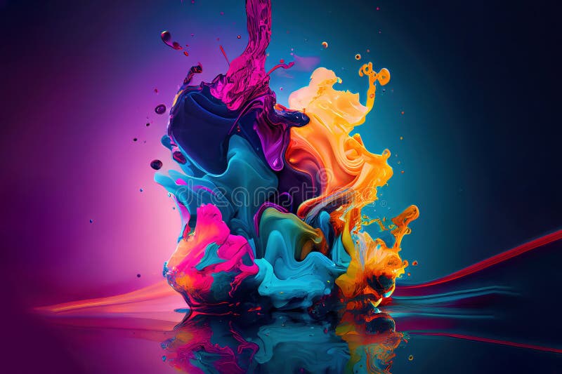 Dripping Rainbow Gradient Color Paint Splashes As Background Header ...