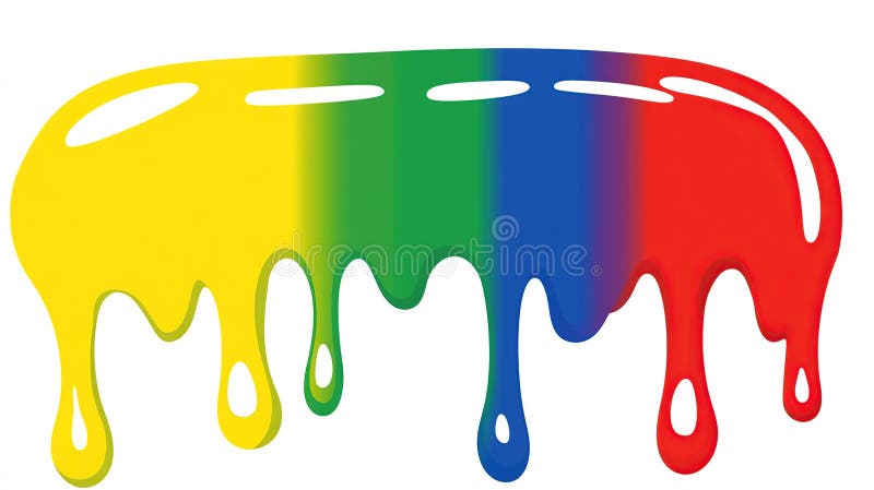 Dripping Rainbow Paint, Vibrant Colors, Isolated, Graphic Design ...