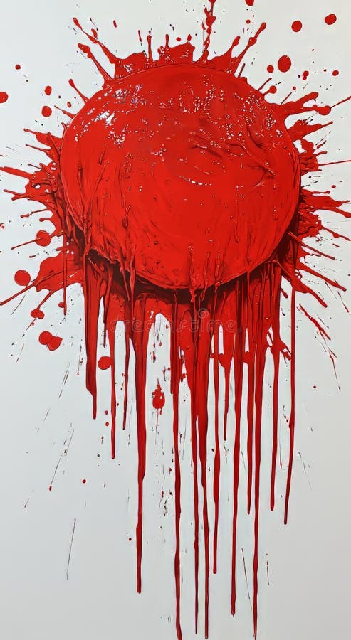 Dripping Red Liquid Creates Artistic and Abstract Designs. Stock Photo ...