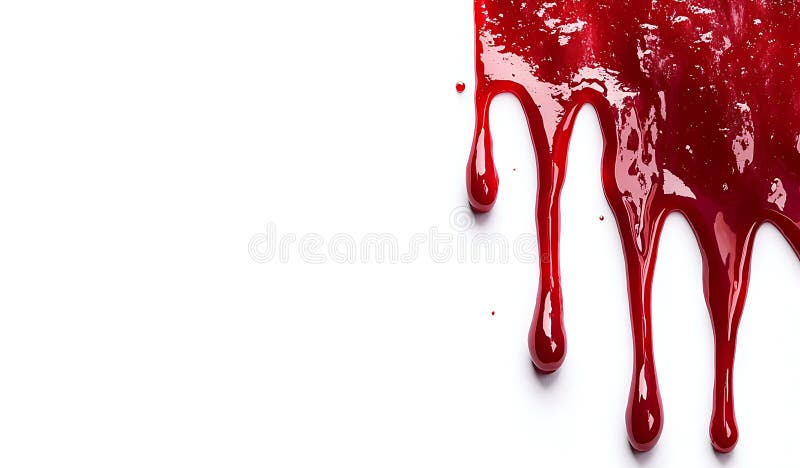 Dripping Red Liquid Isolated on White Background Stock Illustration ...