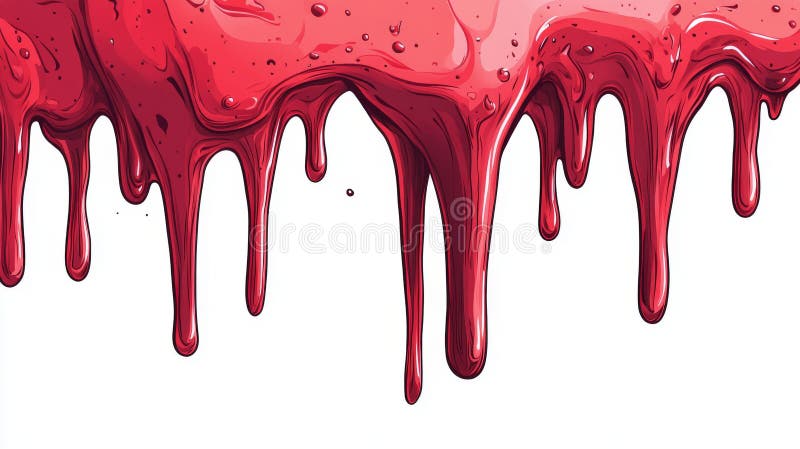 Dripping Red Paint Creating a Visually Striking Effect on a White ...