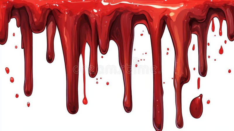 Dripping Red Paint Creating a Visually Striking Effect on a White ...