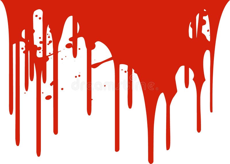 Dripping Red Paint or Ink. Viscous Liquid Silhouette Vector Design ...
