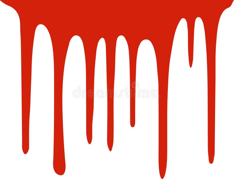 Dripping Red Paint or Ink. Viscous Liquid Silhouette Vector Design ...