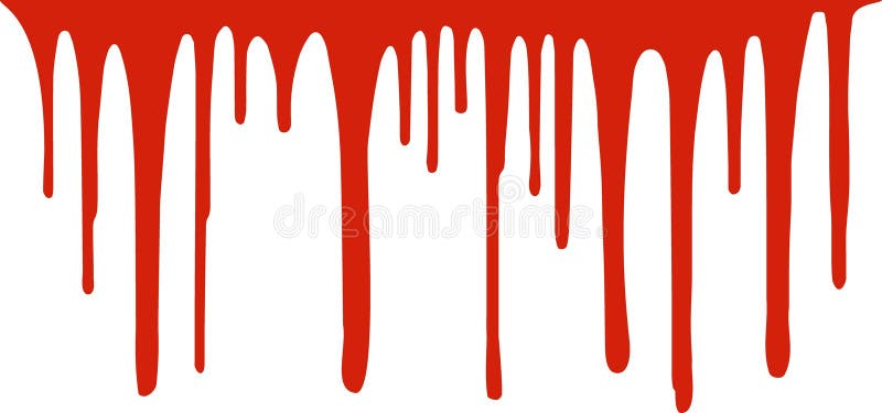 Dripping Red Paint or Ink. Viscous Liquid Silhouette Vector Design ...