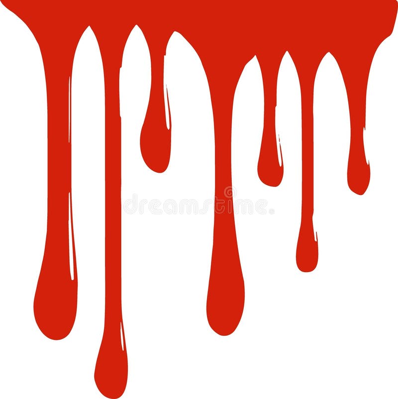 Dripping Red Paint or Ink. Viscous Liquid Silhouette Vector Design ...