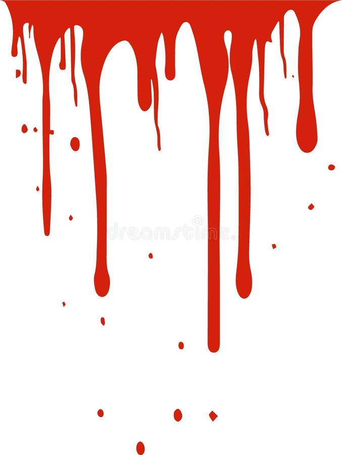 Dripping Red Paint or Ink. Viscous Liquid Silhouette Vector Design ...