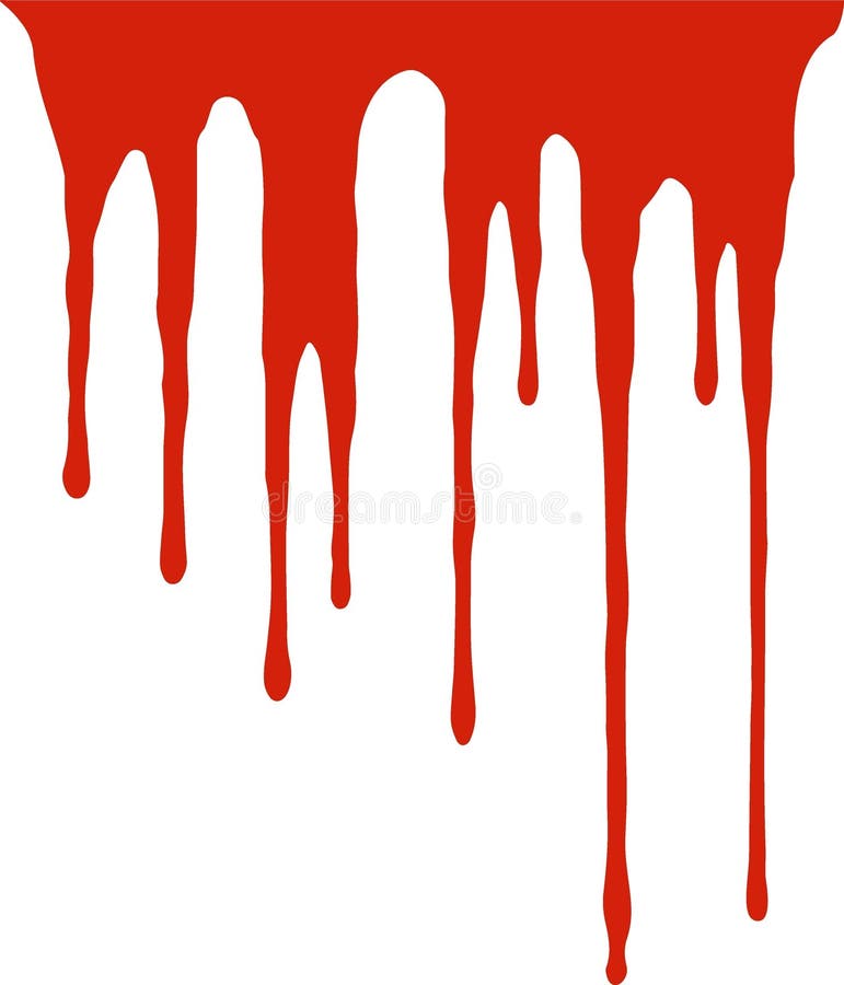 Dripping Red Paint or Ink. Viscous Liquid Silhouette Vector Design ...