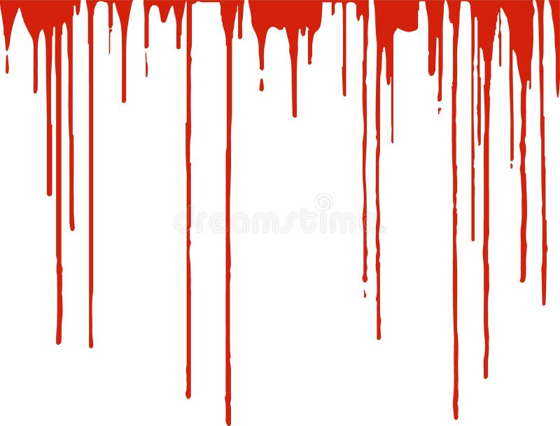 Dripping Red Paint or Ink. Viscous Liquid Silhouette Vector Design ...