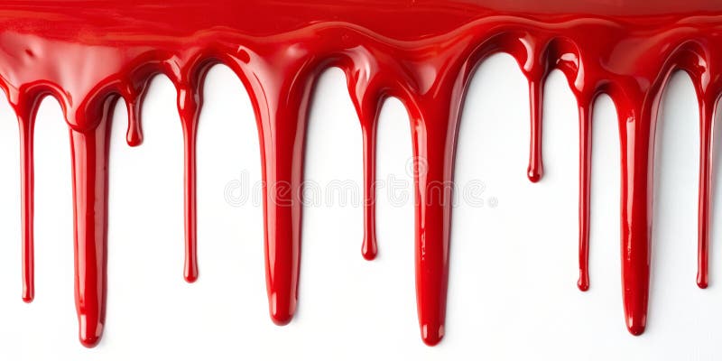 Dripping Red Paint Overhead, Glossy, Abstract Flow Stock Illustration ...