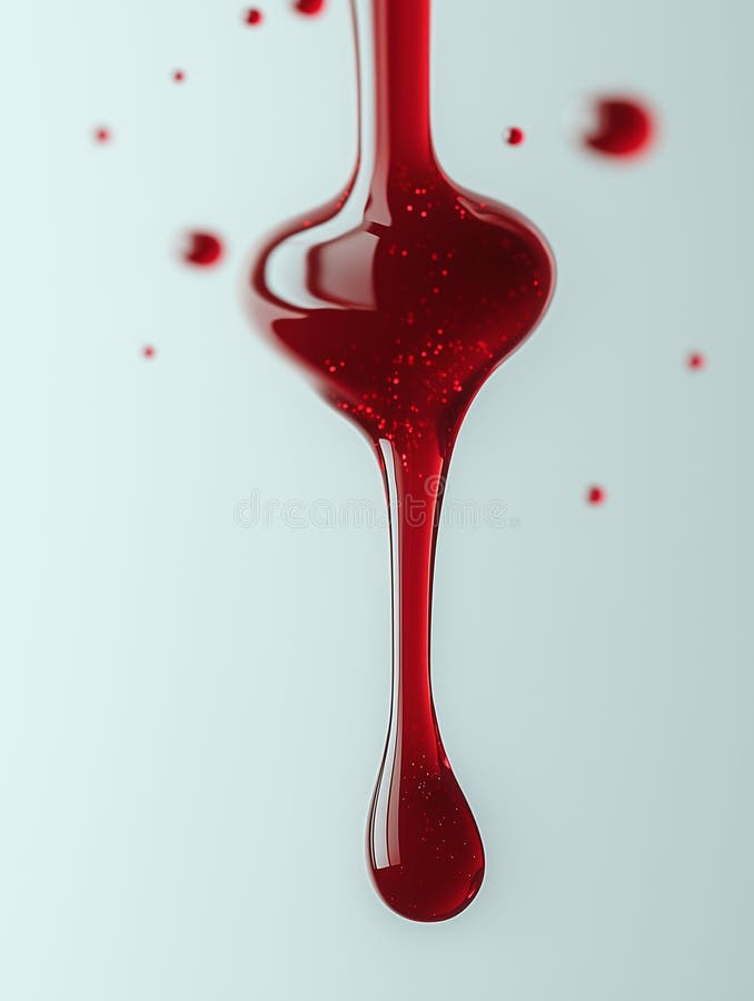 Dripping Red Syrup Creates Visually Striking Effect Against Light ...