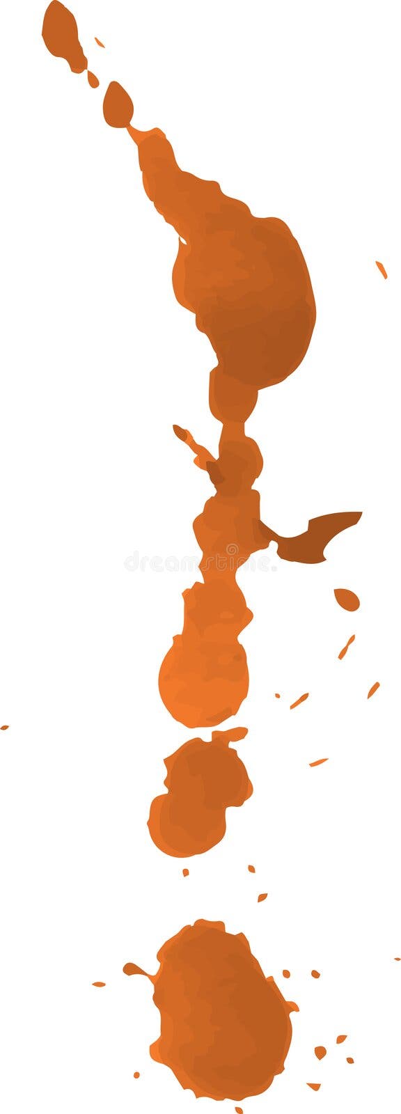 Dripping Rust Colored Paint with Heavy Bottom. Stock Illustration ...
