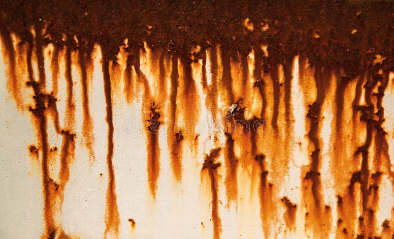 Dripping Rust Texture. Rust Streaks on a Painted Metal. Stock Photo ...