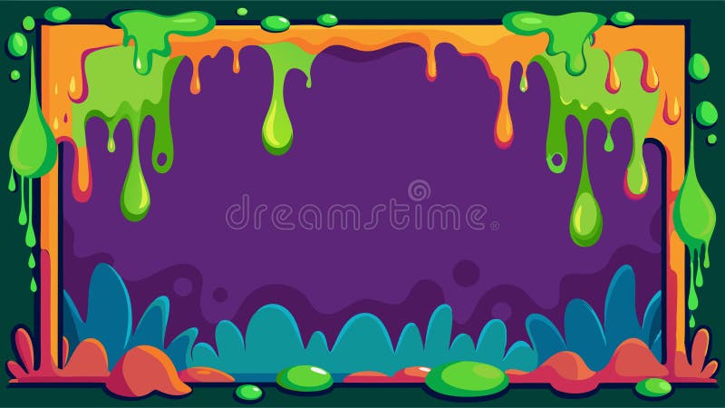 Dripping Slime Border stock vector. Illustration of puddle - 342935982