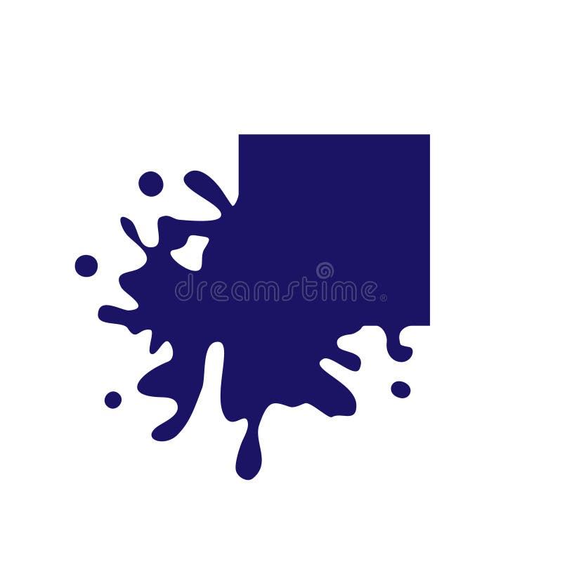 Dripping Square Dark Blue Icon. Liquid Paint Flows. Melted Logo ...