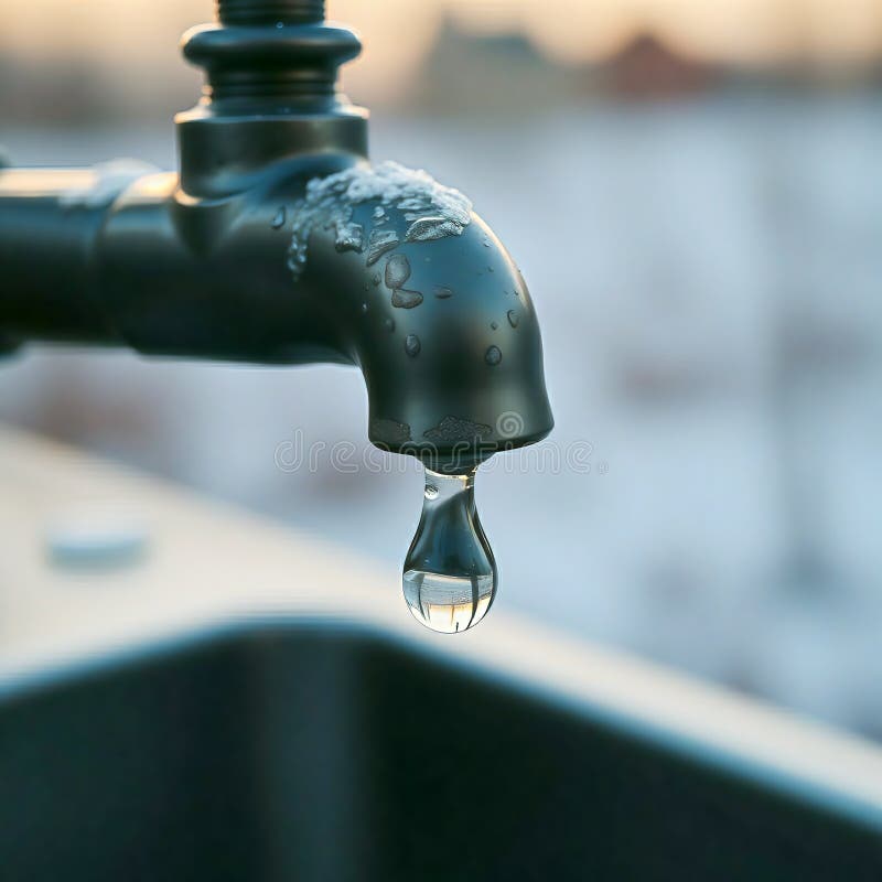 Dripping Tap Water in the Stillness of the Morning, Quiet and Cool ...