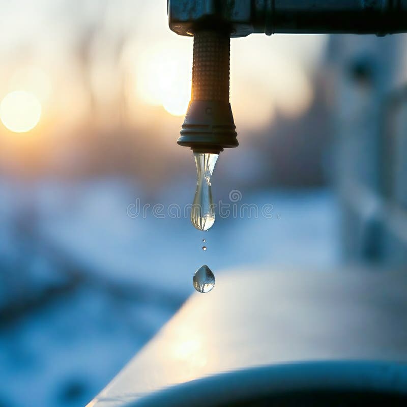 Dripping Tap Water in the Stillness of the Morning, Quiet and Cool ...