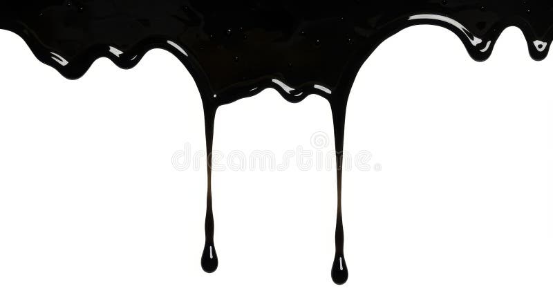 Dripping Tar Isolated on White Background Symbolizing Time Decay ...