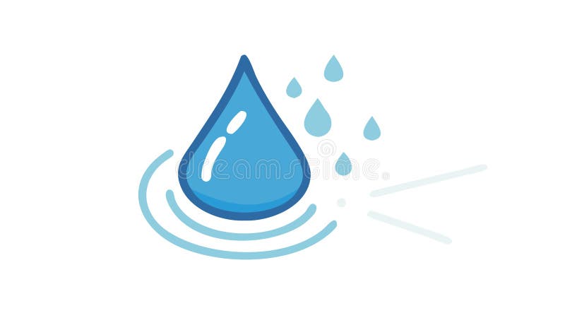 Dripping Water Droplet Icon, Representing Hydration and Cleanliness ...