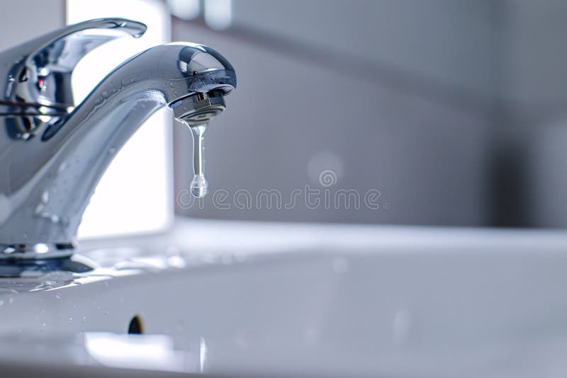 Dripping water tap at sink stock illustration. Illustration of precious ...