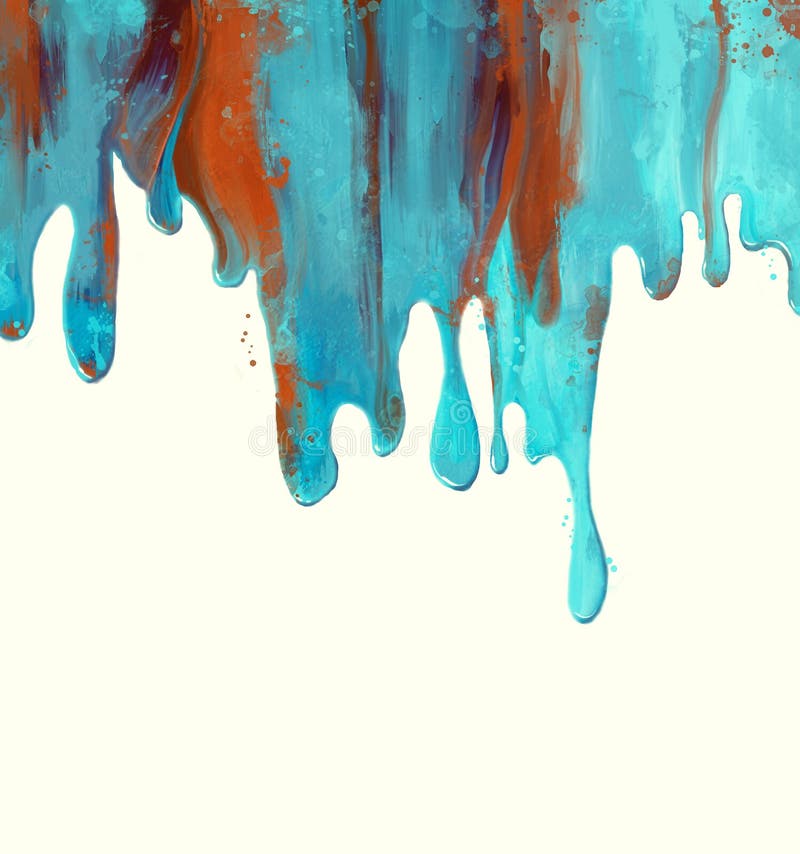 Dripping watercolor paint stock illustration. Illustration of blue ...