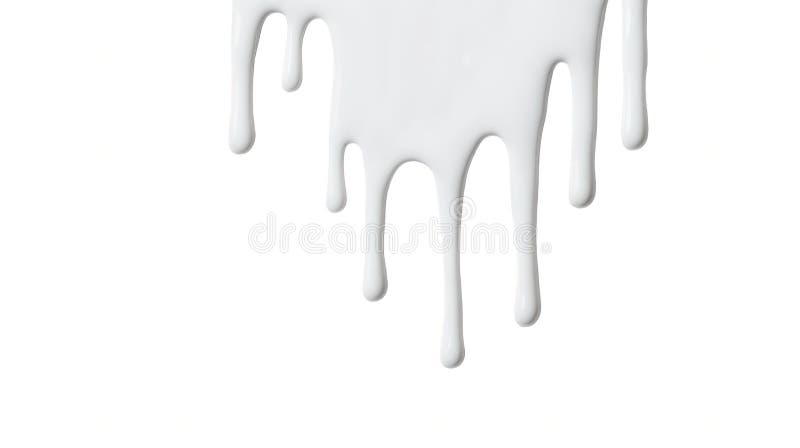 Dripping White Paint Creating a Vibrant and Dynamic Visual, Isolated on ...